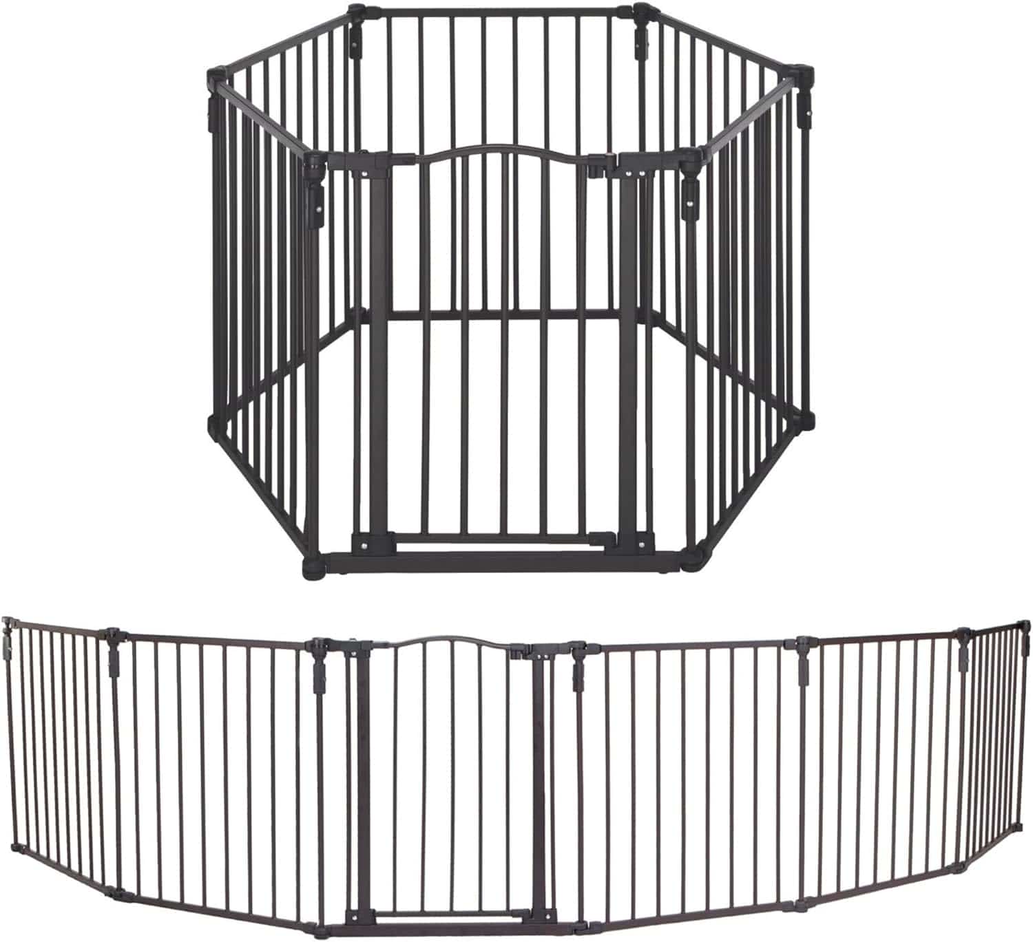 Bronze Extra Wide Metal Pet Barrier Gate with wide door – OfficialDogHouse